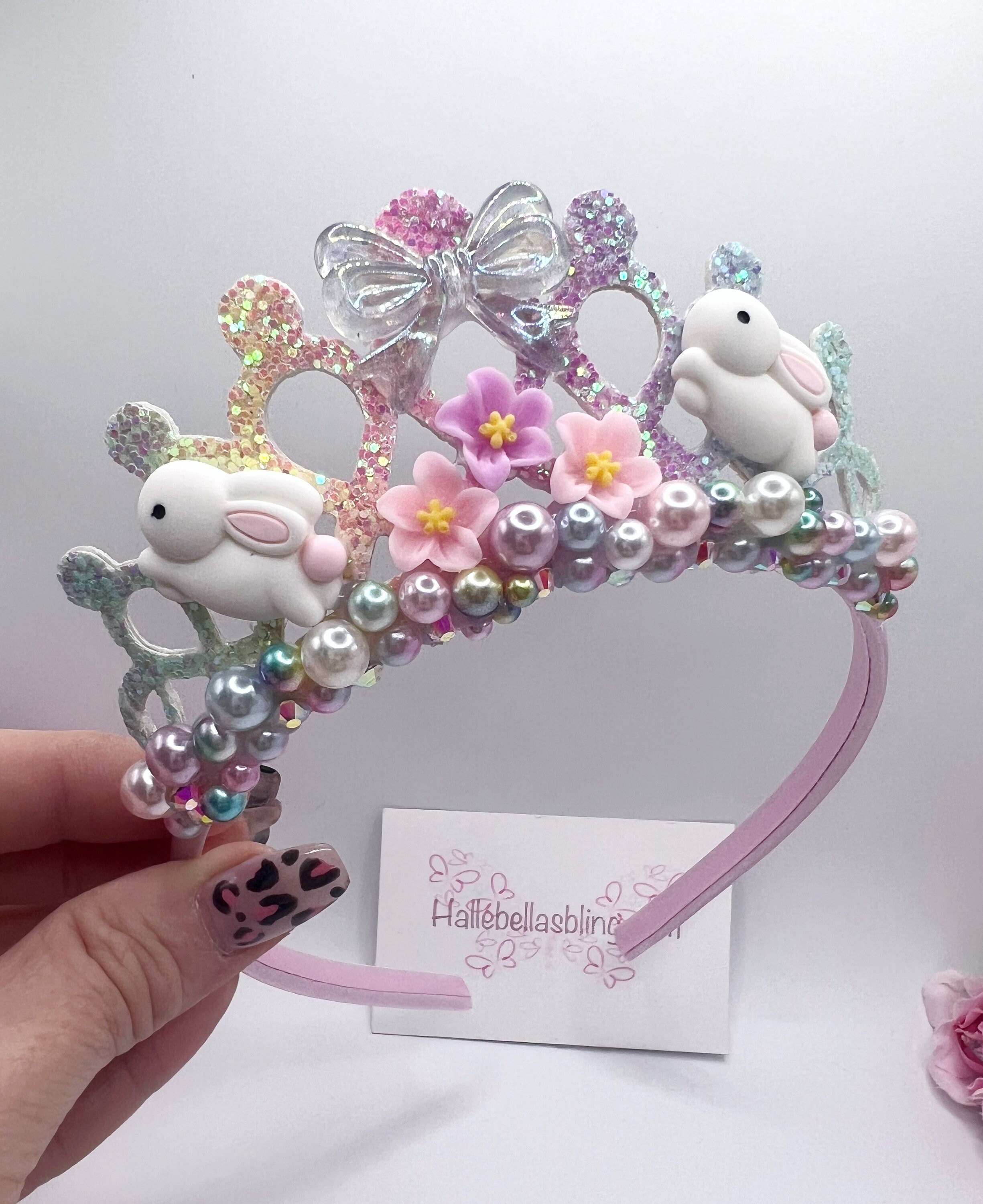 Rainbow Bunny Tiara: Easter Birthday Party Crown - Etsy
