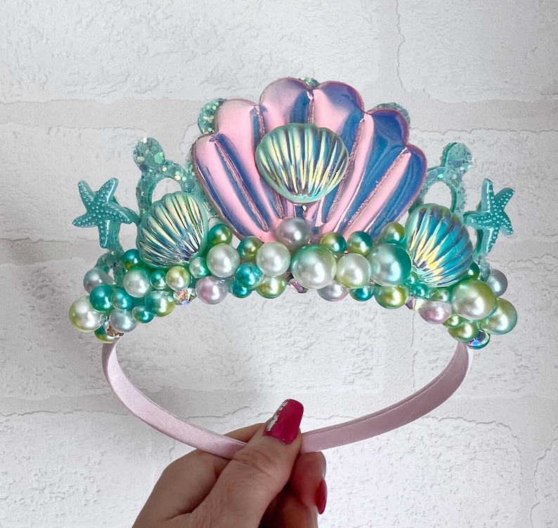 Mermaid Birthday Crown: Seashell Tiara Headband, Party Prop - Etsy