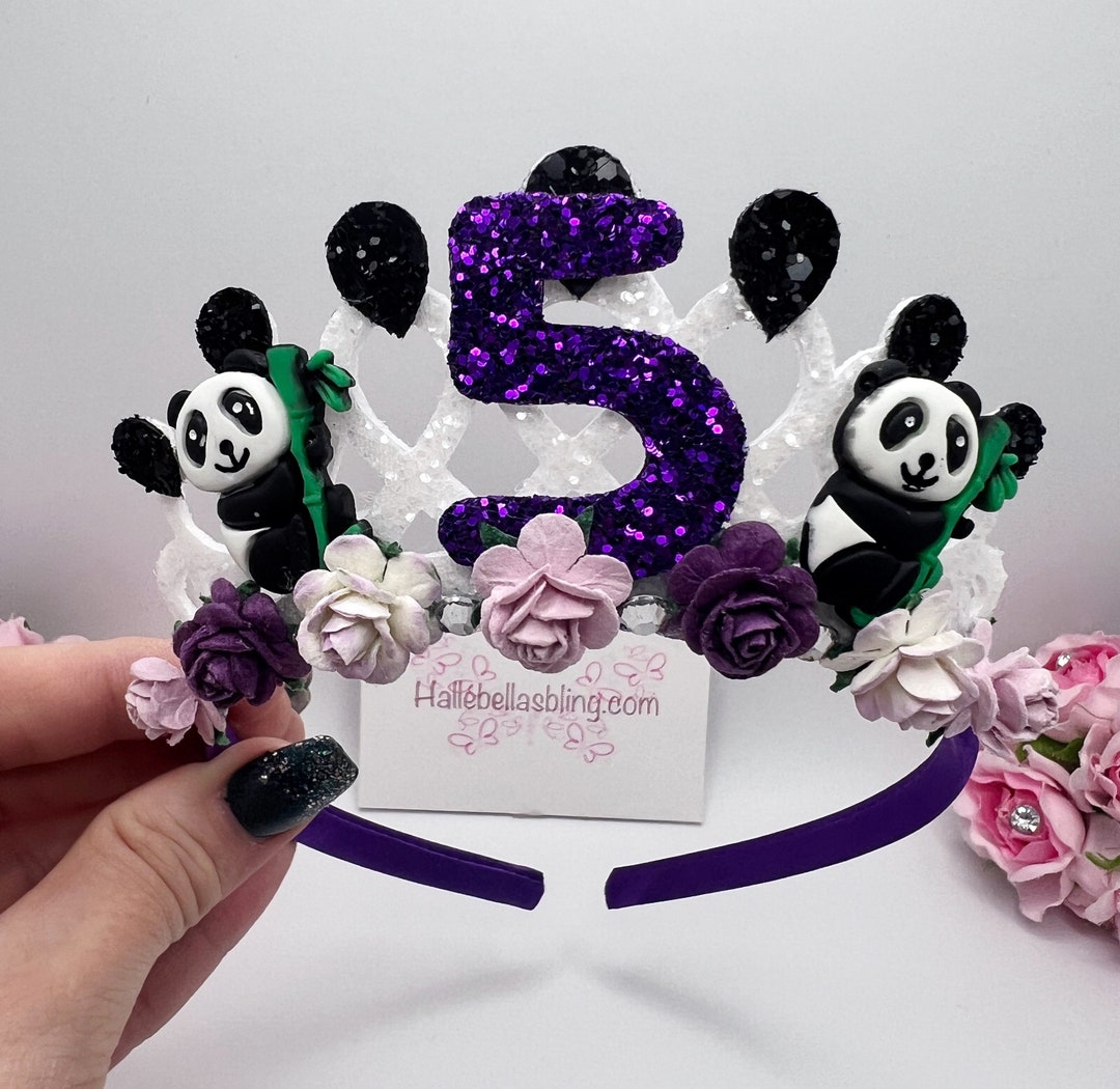 Panda Birthday Crown Tiara Panda Tiara Alice Band Headband - Etsy