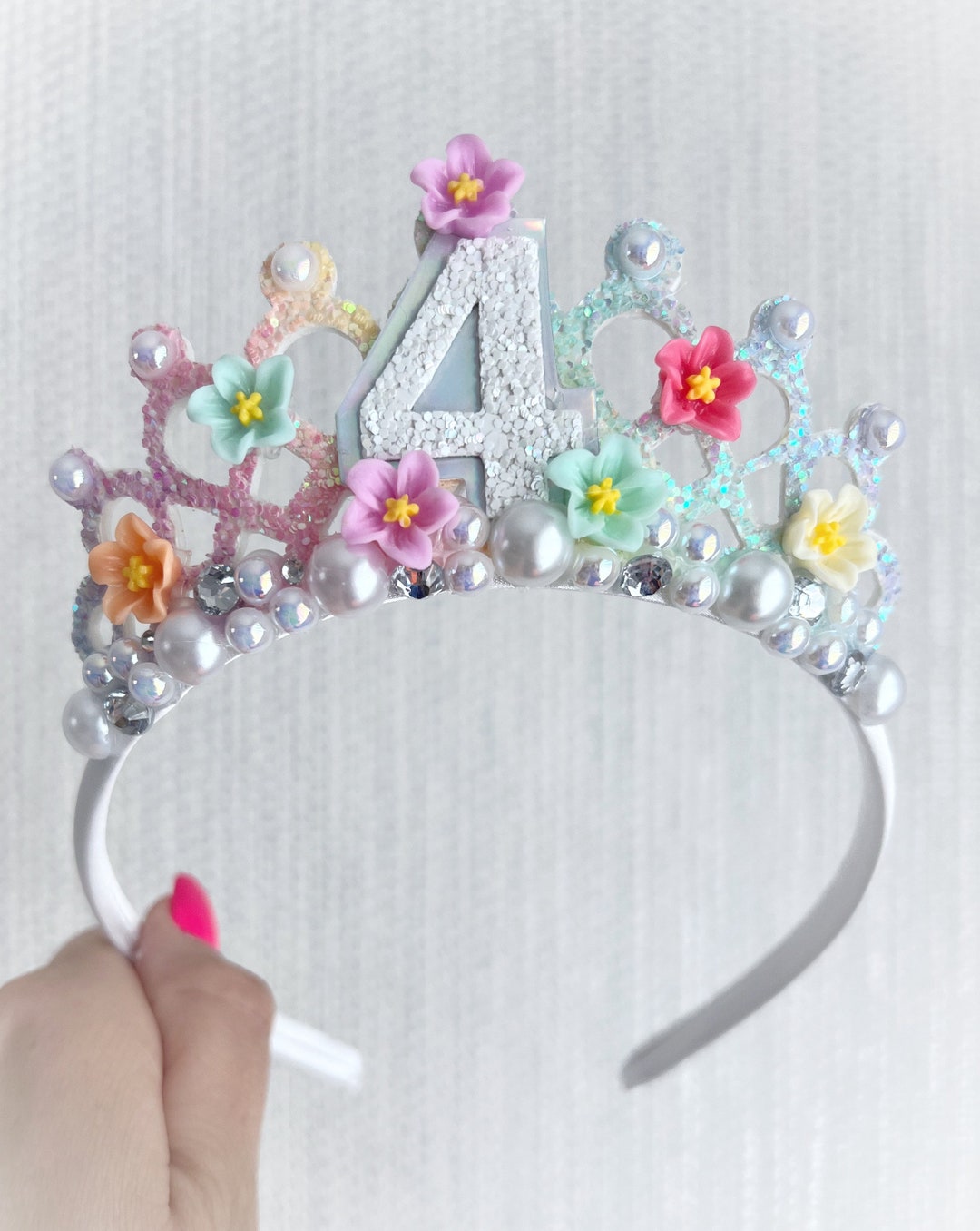Pastel Rainbow Tiara Crown, Tiara Alice Band Headband, Party Props ...