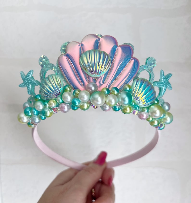 Mermaid Birthday Crown: Seashell Tiara Headband, Party Prop - Etsy