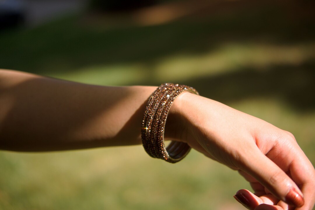 A Hyderabadi Stone Bangles (pair of 2) - Etsy