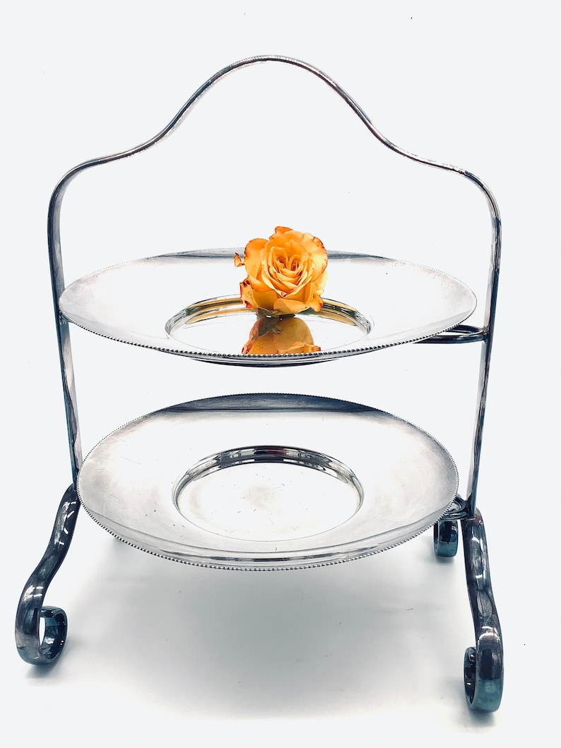 Antique English Two-tier Art Deco Cake Stand and Holder Made by ...