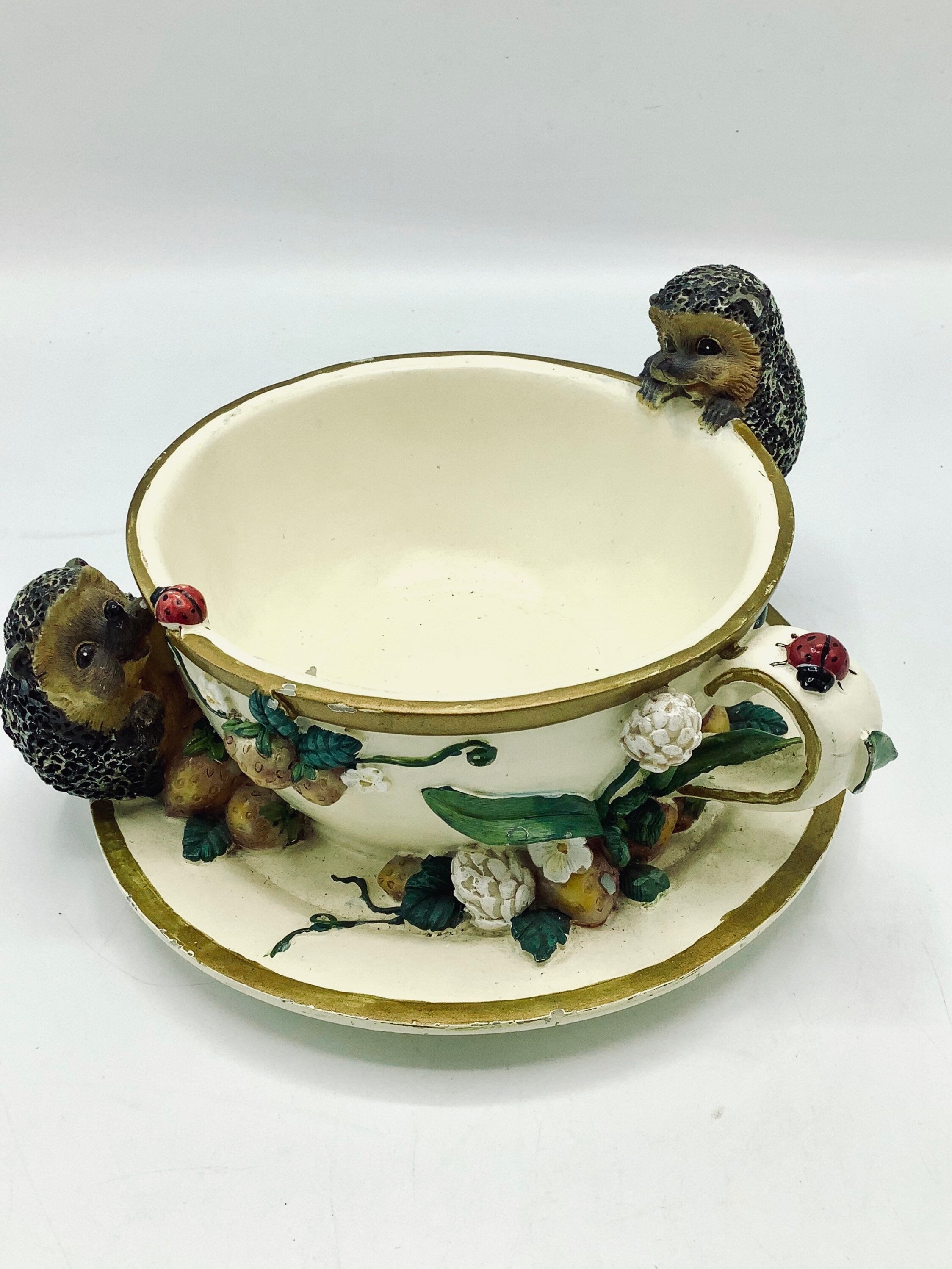 Hedgehog Tea Cup & Saucer Made by Bramble + Clover / Cute and Unusual ...