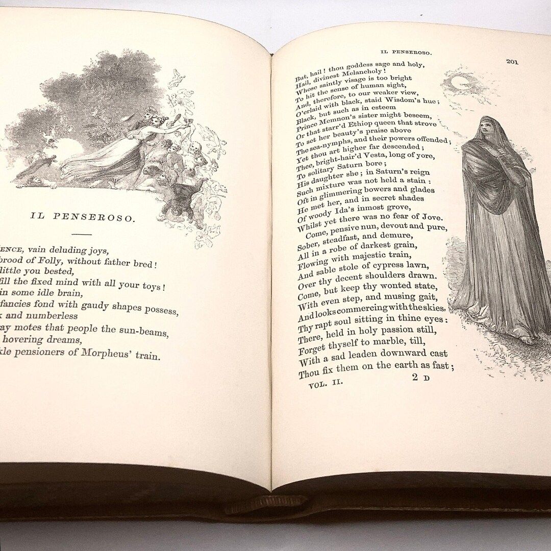Fine Leather Binding “the Poetical Works of John Milton” Published 1859 ...