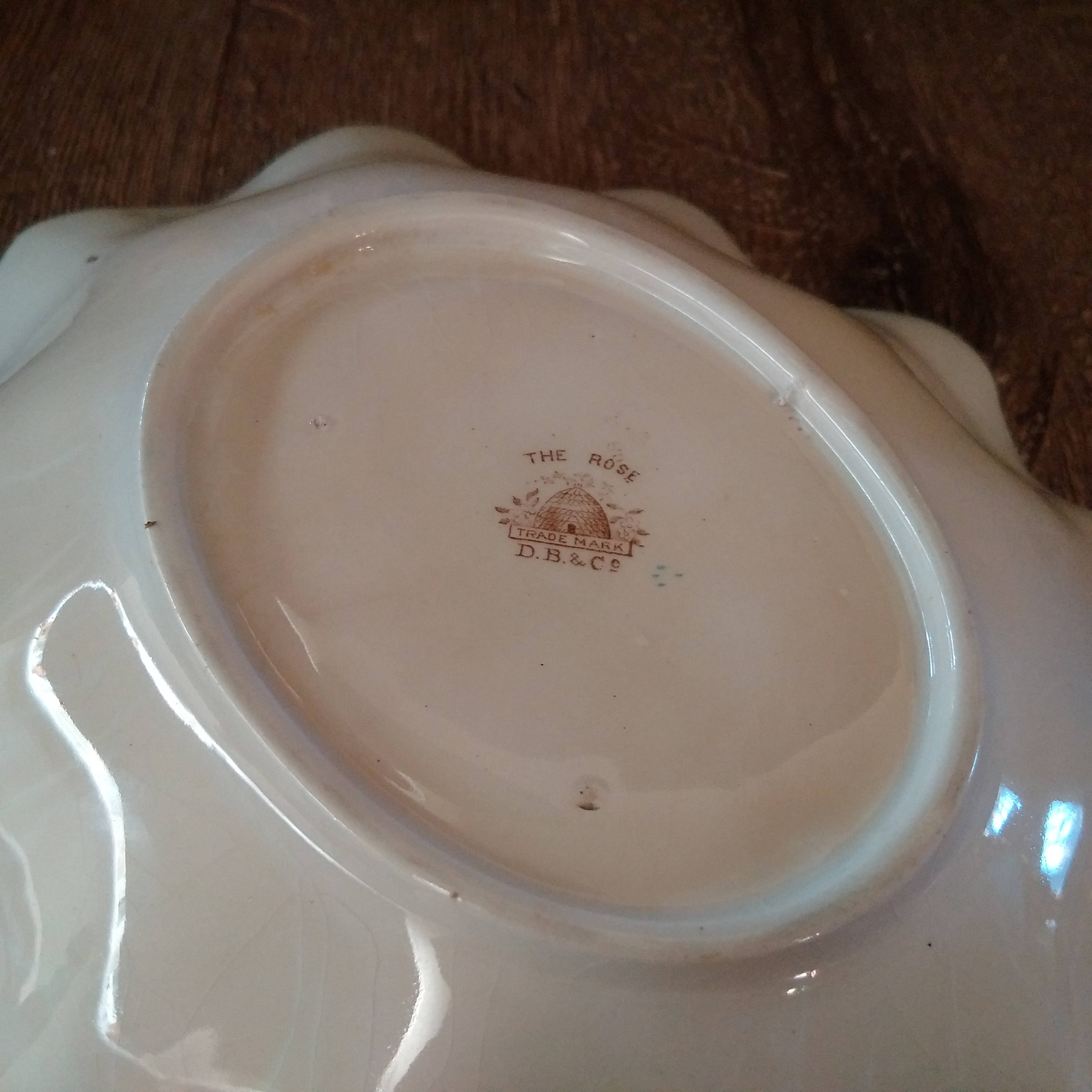 Over 130 Years Old Dunn Bennett & Co. Burslem “the Rose” Pattern Bowl ...
