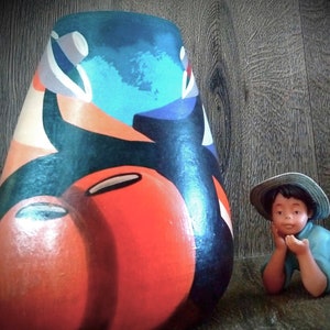 MORIT SIGNED PERUVIAN Mid-century Vase "resting Hombre", Outstanding ...