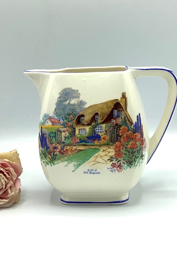 Perfect HANLEY STAFFORDSHIRE COTTAGE Jug Titled A Bit of Old | Etsy