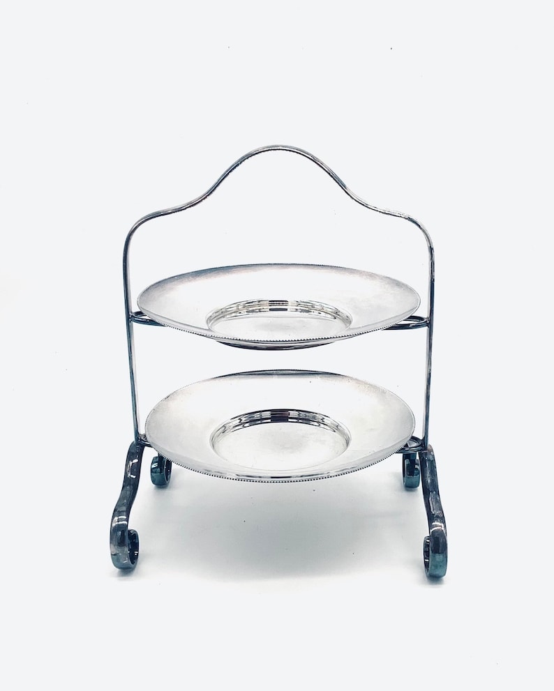 Antique English Two-tier Art Deco Cake Stand and Holder Made - Etsy