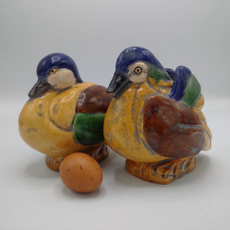 Beautiful Pair of CERAMIC MANDARIN DUCKS in Fine Condition / | Etsy