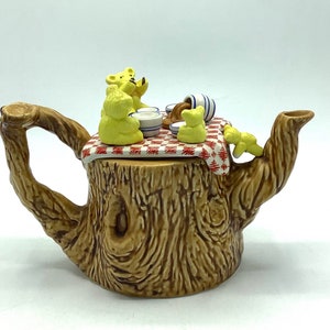 Large TEDDY BEARS PICNIC Teapot by South West Ceramics Made in England ...