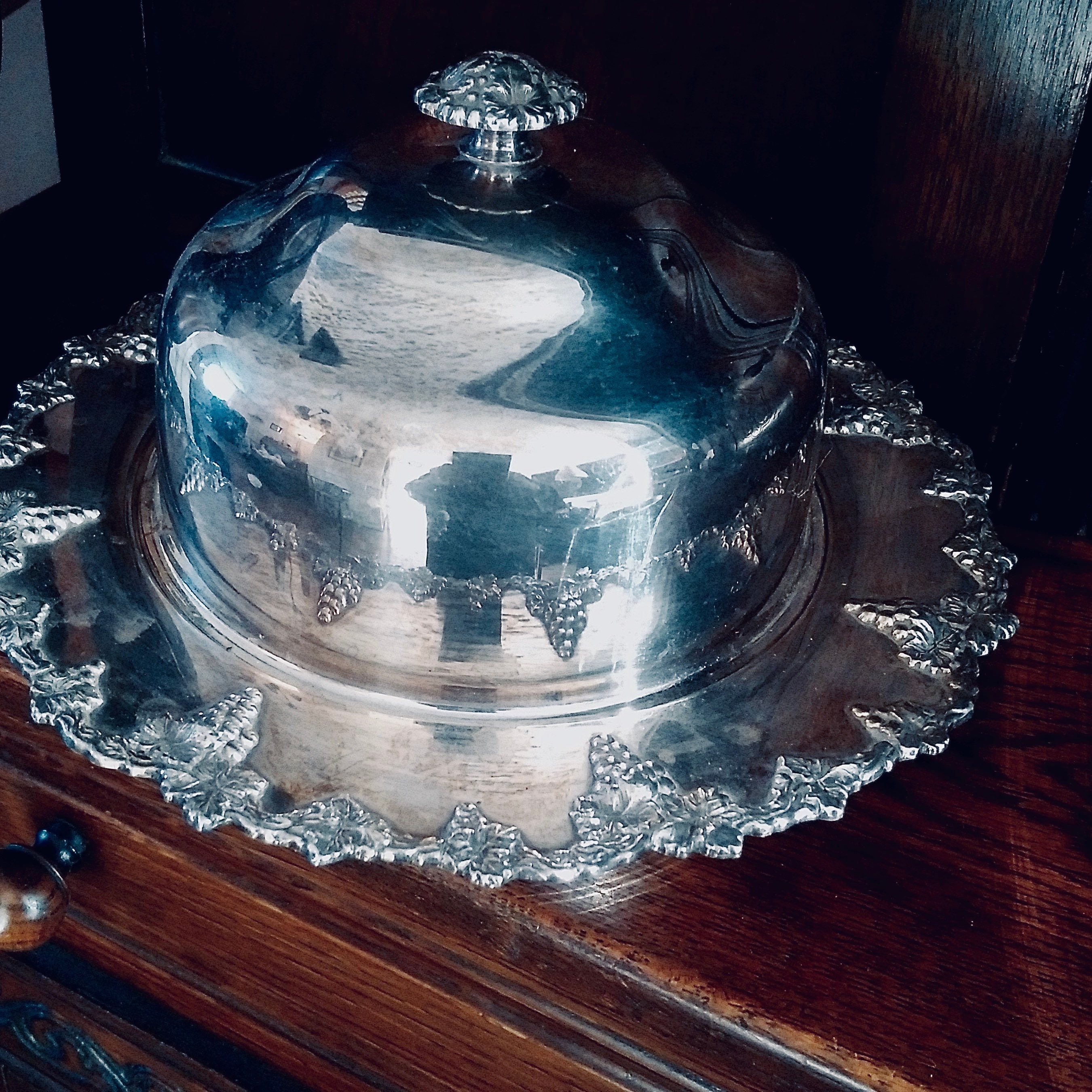 Superb Large English SILVER MUFFIN DISH Victorian | Etsy