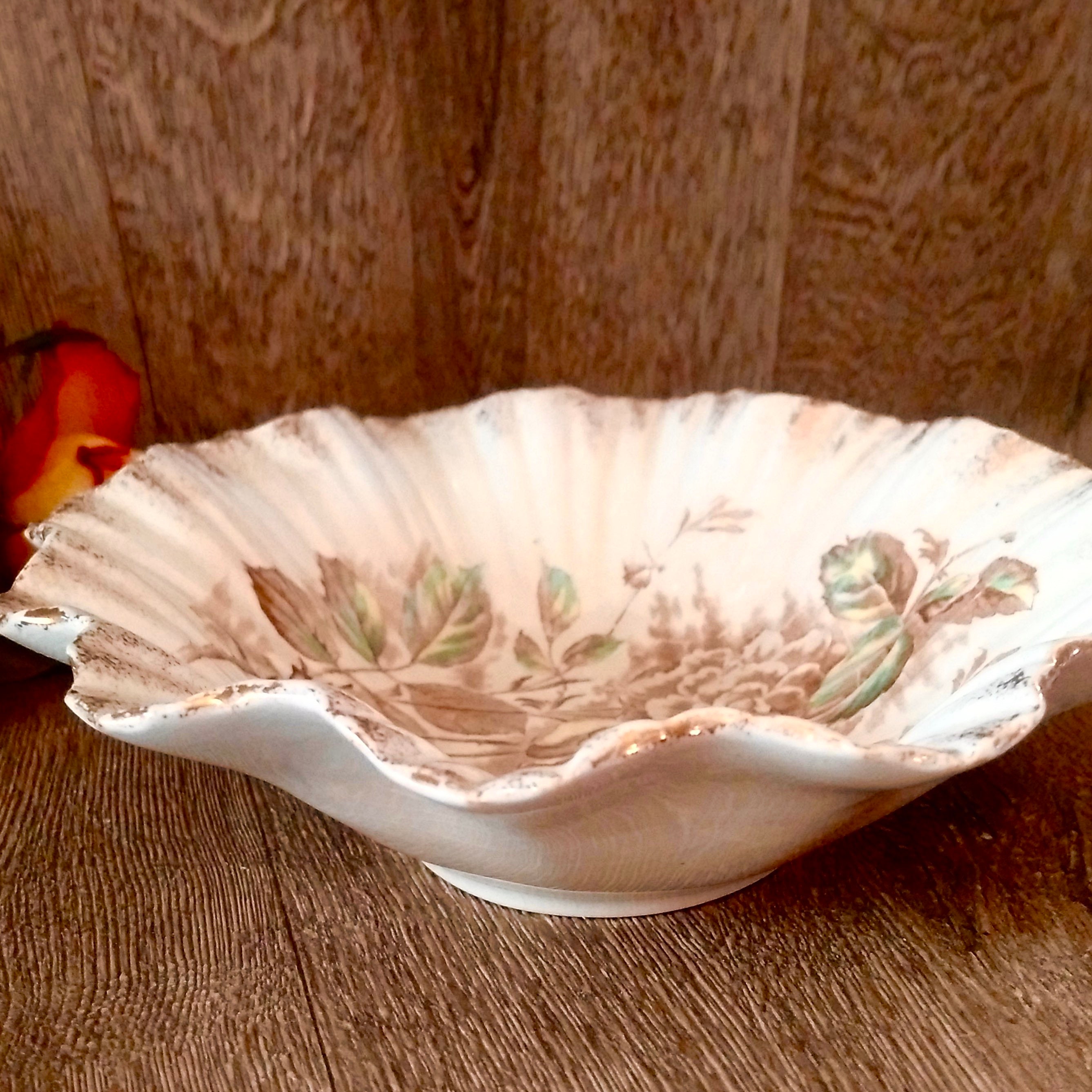 Over 130 Years Old Dunn Bennett & Co. Burslem “the Rose” Pattern Bowl ...