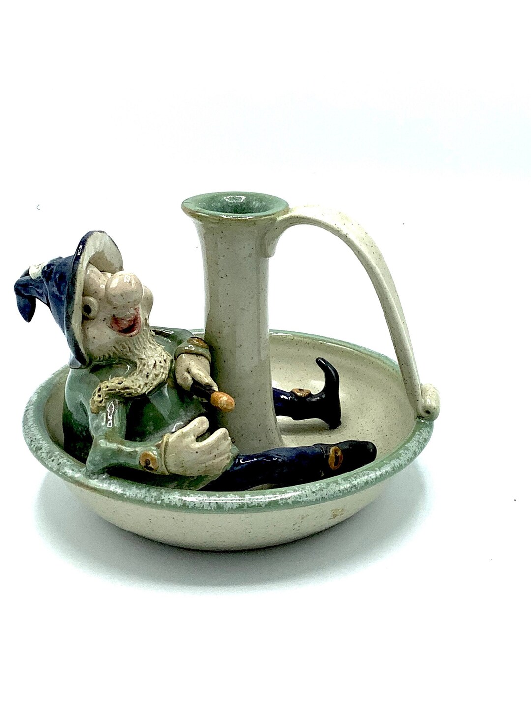CERAMIC LEPRECHAUN CANDLEHOLDER Made by Castle Connell Pottery ...