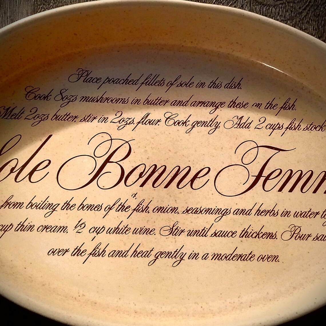 Huge!! VINTAGE PIE DISH With Great Writing! Rustic Oven-to-table ...