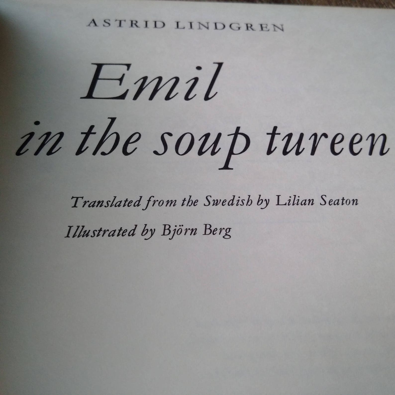 RARE FIRST EDITION Emil in the Soup Tureen: Astrid Lindgren // Rare ...