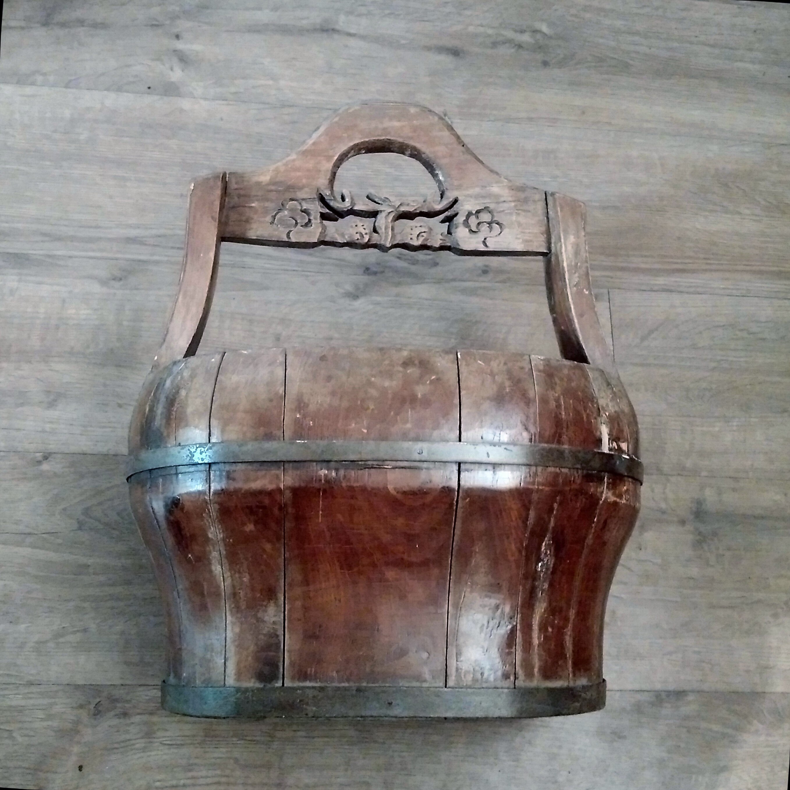 Large Antique 19th Century Chinese Water or Rice Bucket with | Etsy