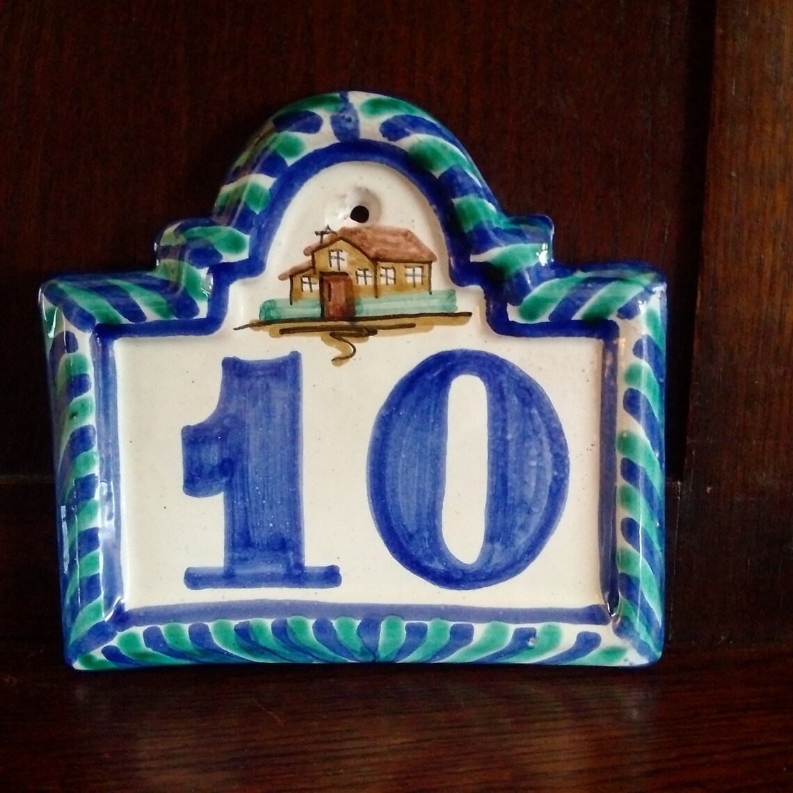 Number 10 Hand-painted MEDITERRANEAN CERAMIC ADDRESS Tile - Etsy