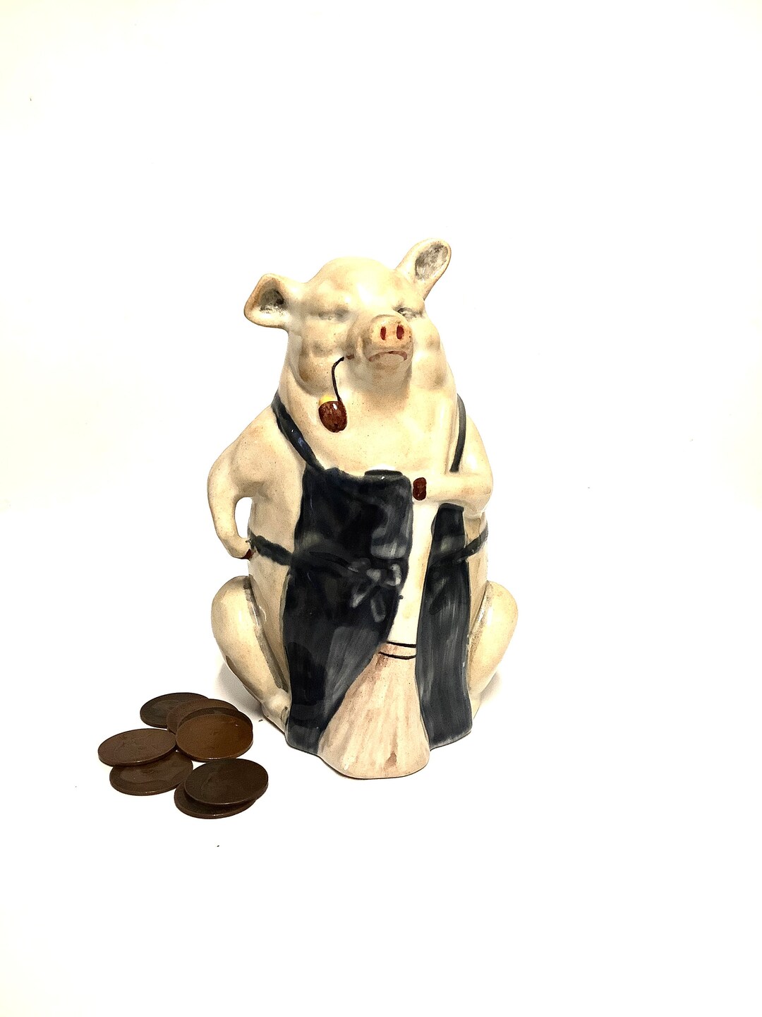 Vintage Majolica Porcelain Pig Money Bank Made in Portugal / Old ...