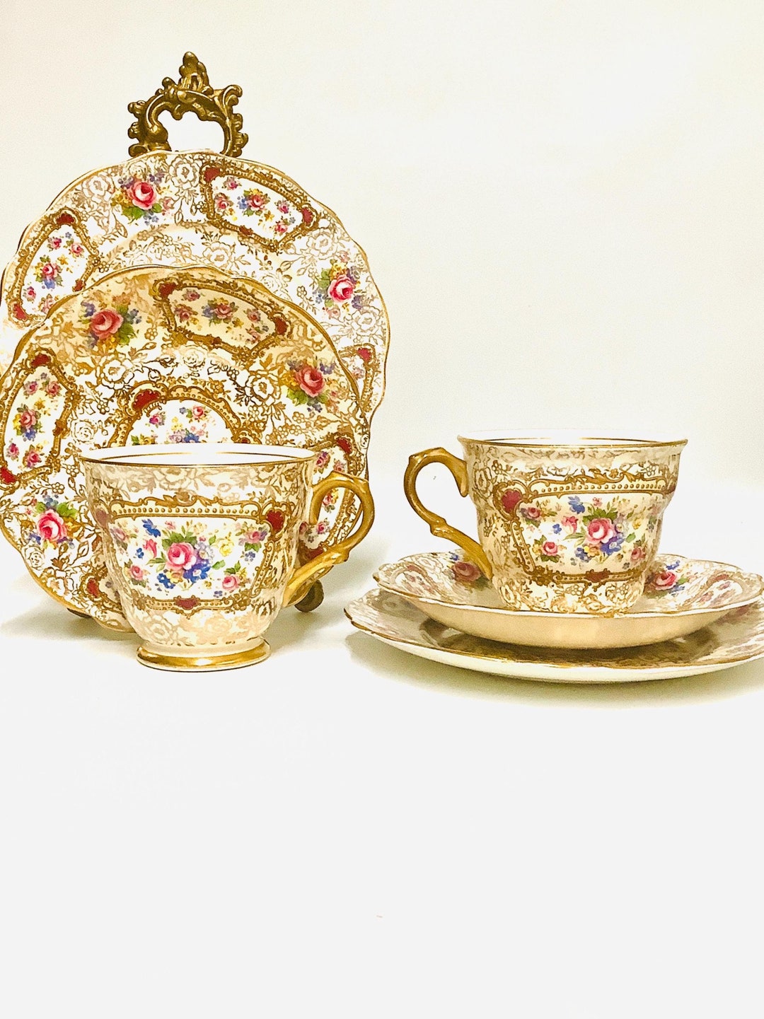 80 Years Old! Perfect! A Fine Pair of JAMES KENT “POMPADOUR” Chintz ...