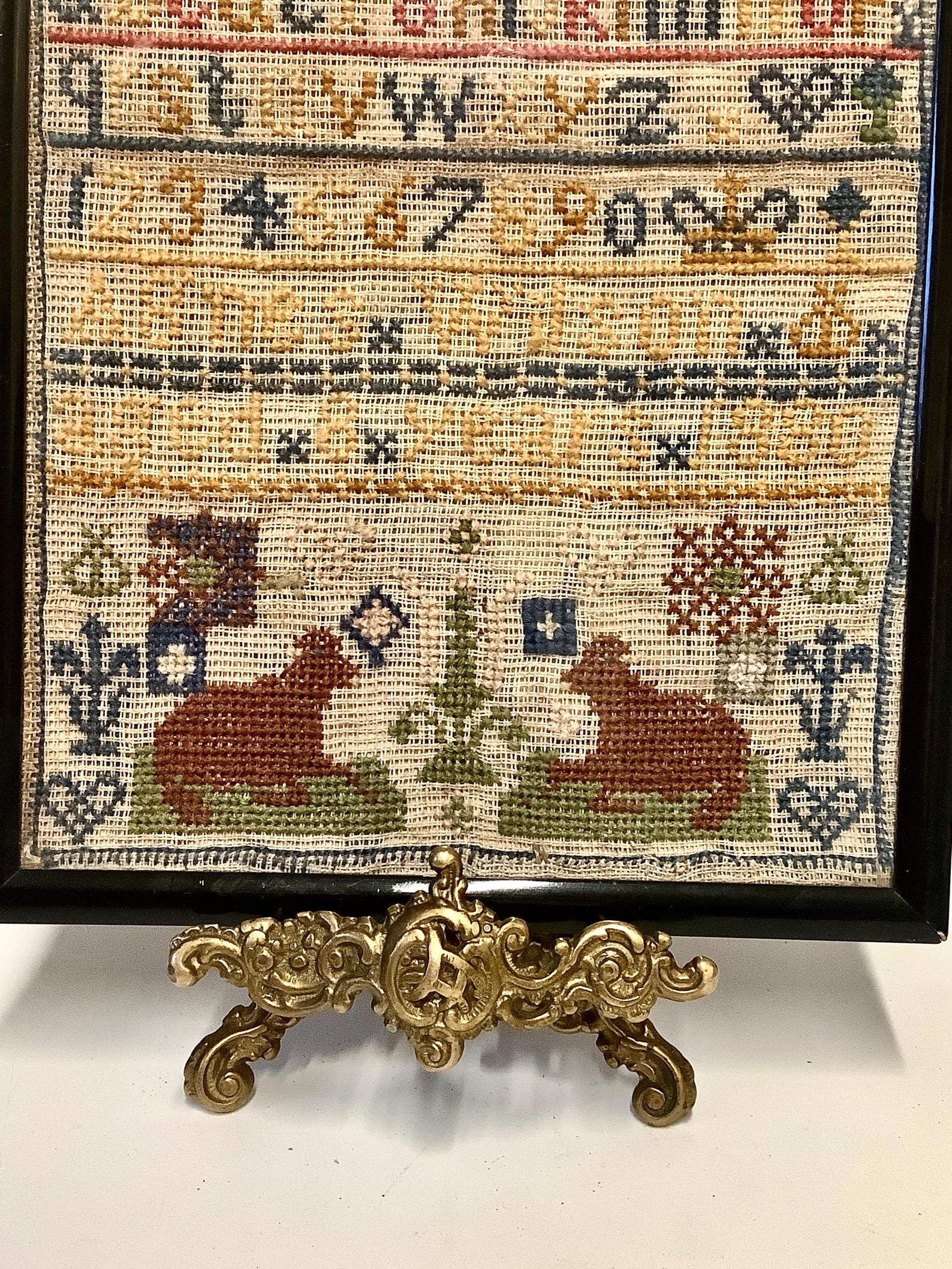 PAIR of VICTORIAN SAMPLERS: One by Agnes Wilson Aged 8 Dated 1880 ...