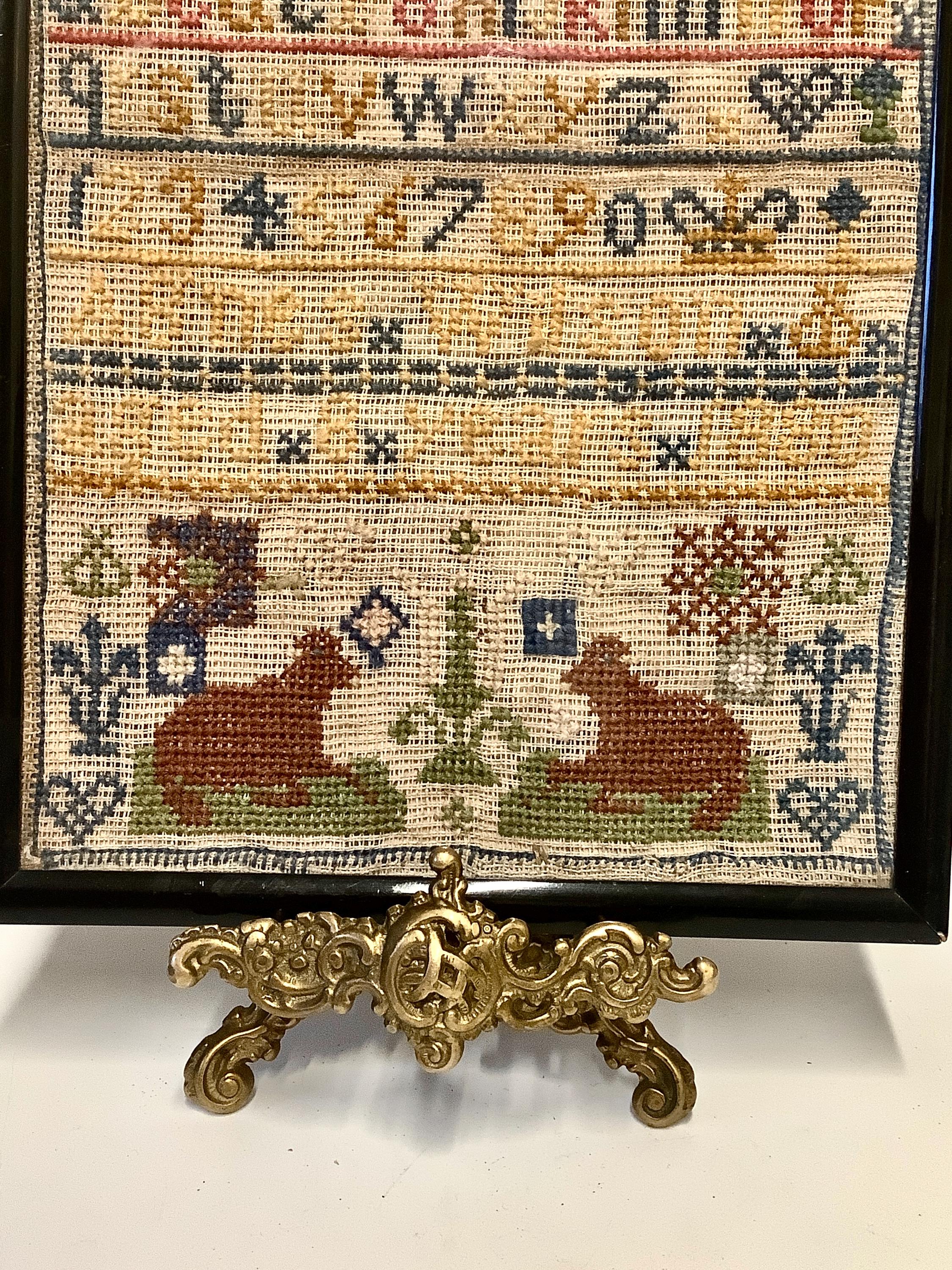 PAIR of VICTORIAN SAMPLERS: One by Agnes Wilson Aged 8 Dated 1880 ...