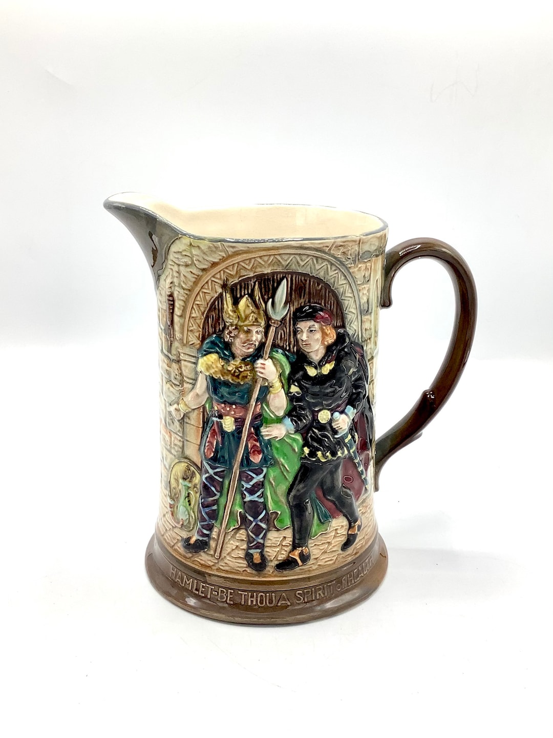Large Beswick SHAKESPEARE WARE ‘HAMLET’ Jug / English Embossed Pitcher ...