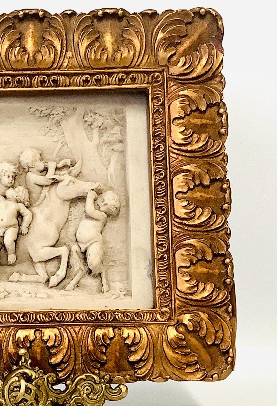Antique 19th Century Alabaster “putti Cherubs at Play With a Horse ...