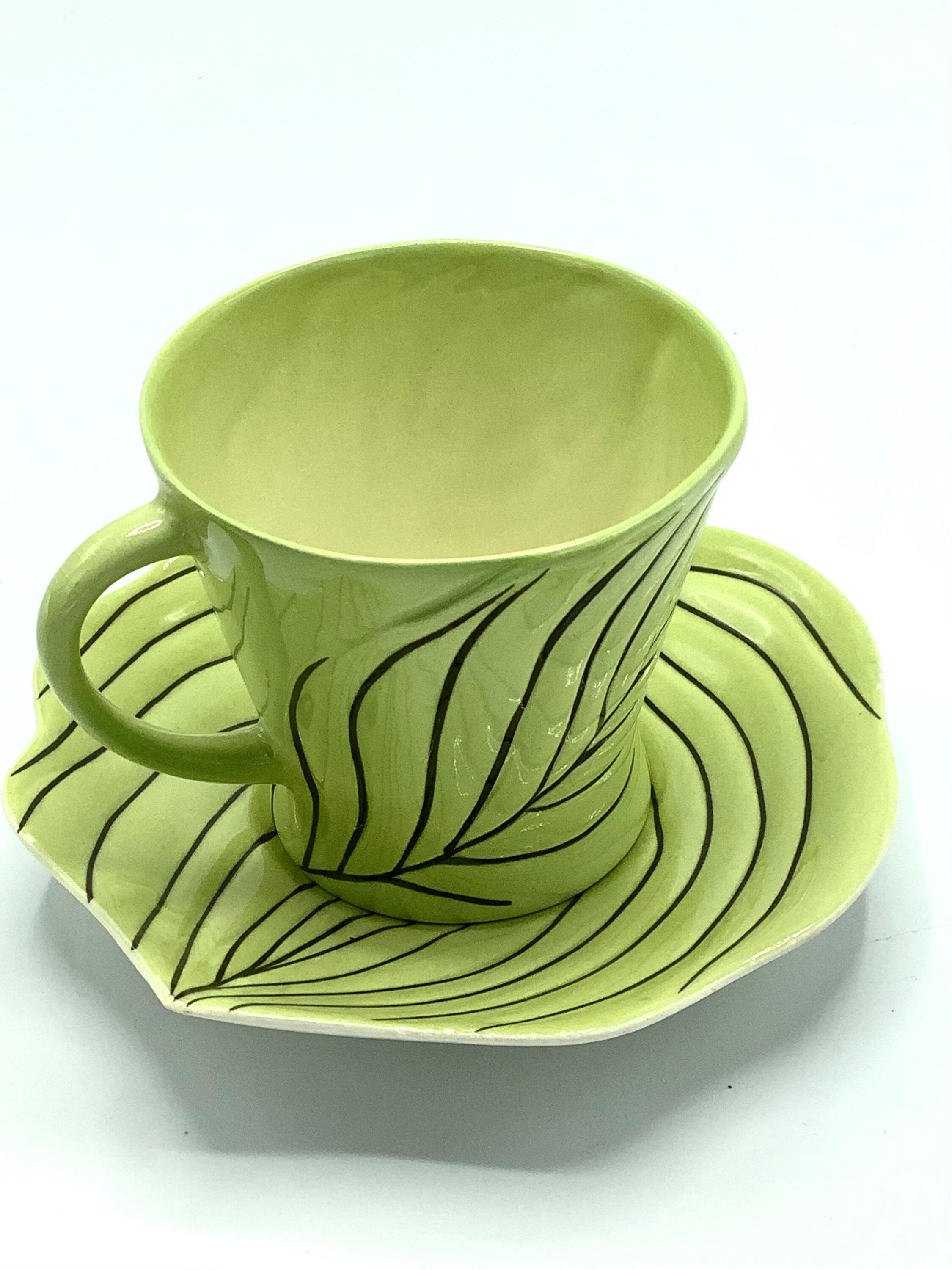 Art Deco 1930’s Carlton Ware Hand Painted Leaf-pattern Tea Cup & Saucer ...
