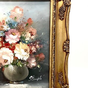 Original Still Life Oil Painting of Flowers in a Vase Signed by the ...