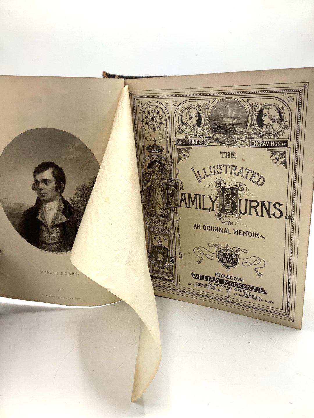 ILLUSTRATED BURNS 19th Century Poetry Volume With 100 Engravings ...