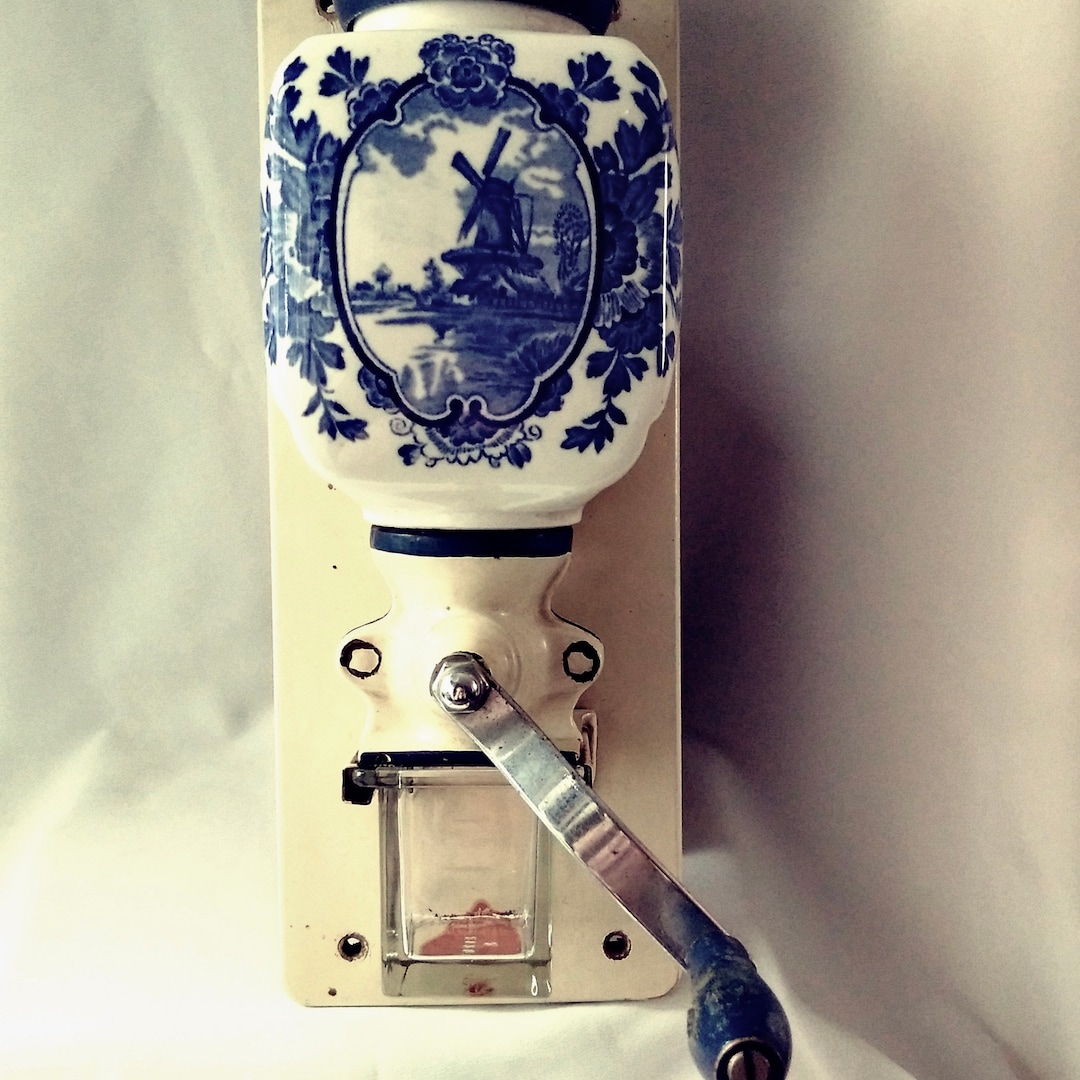 Rare Label Hand Crank DELFT COFFEE GRINDER Made for the Algerian Coffee ...