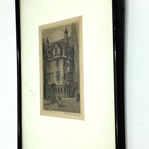 19th Century Signed Etching of JOHN KNOX HOUSE Edinburgh by the Artist ...