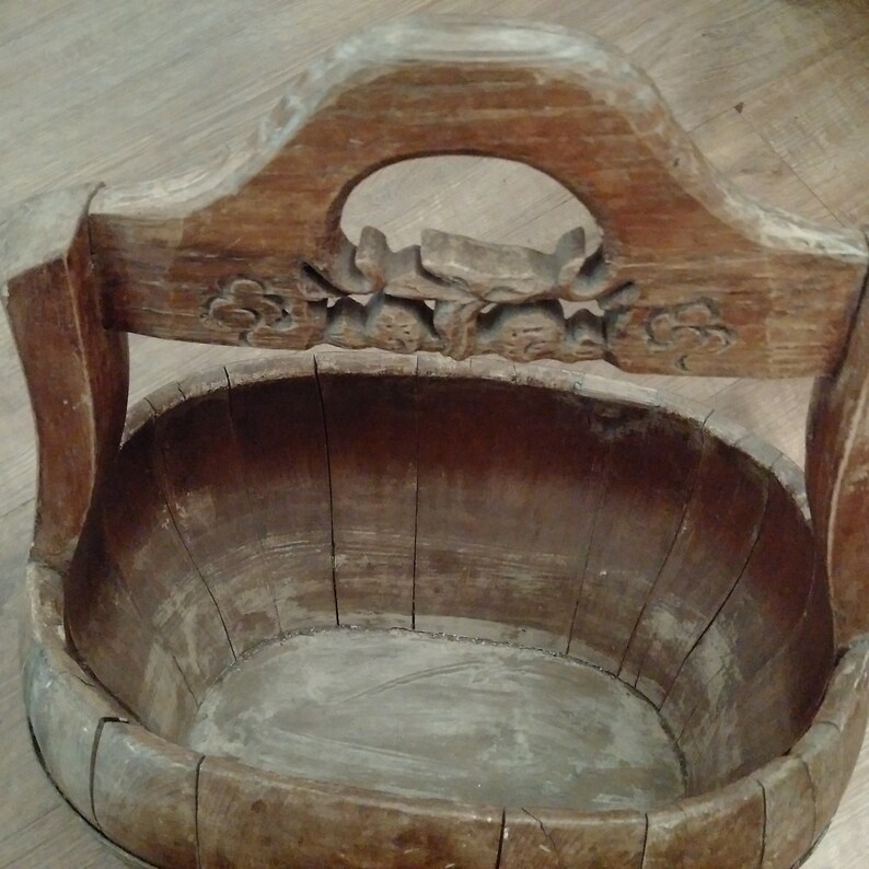 Large Antique 19th Century Chinese Water or Rice Bucket With - Etsy
