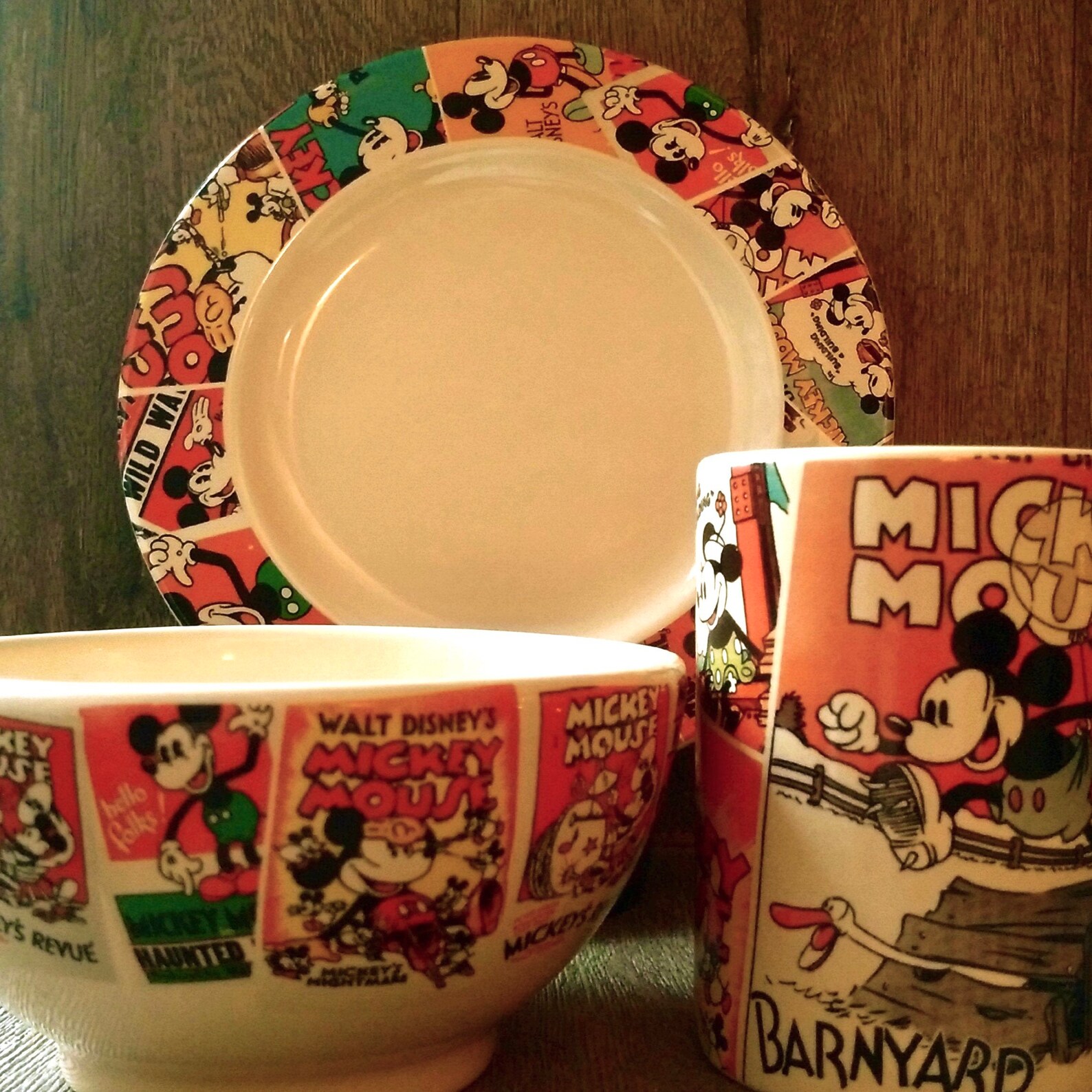Ceramic VINTAGE MICKEY MOUSE Dinnerware Set Disney | Etsy