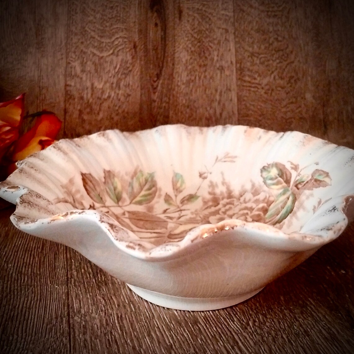 Over 130 Years Old Dunn Bennett & Co. Burslem “the Rose” Pattern Bowl ...