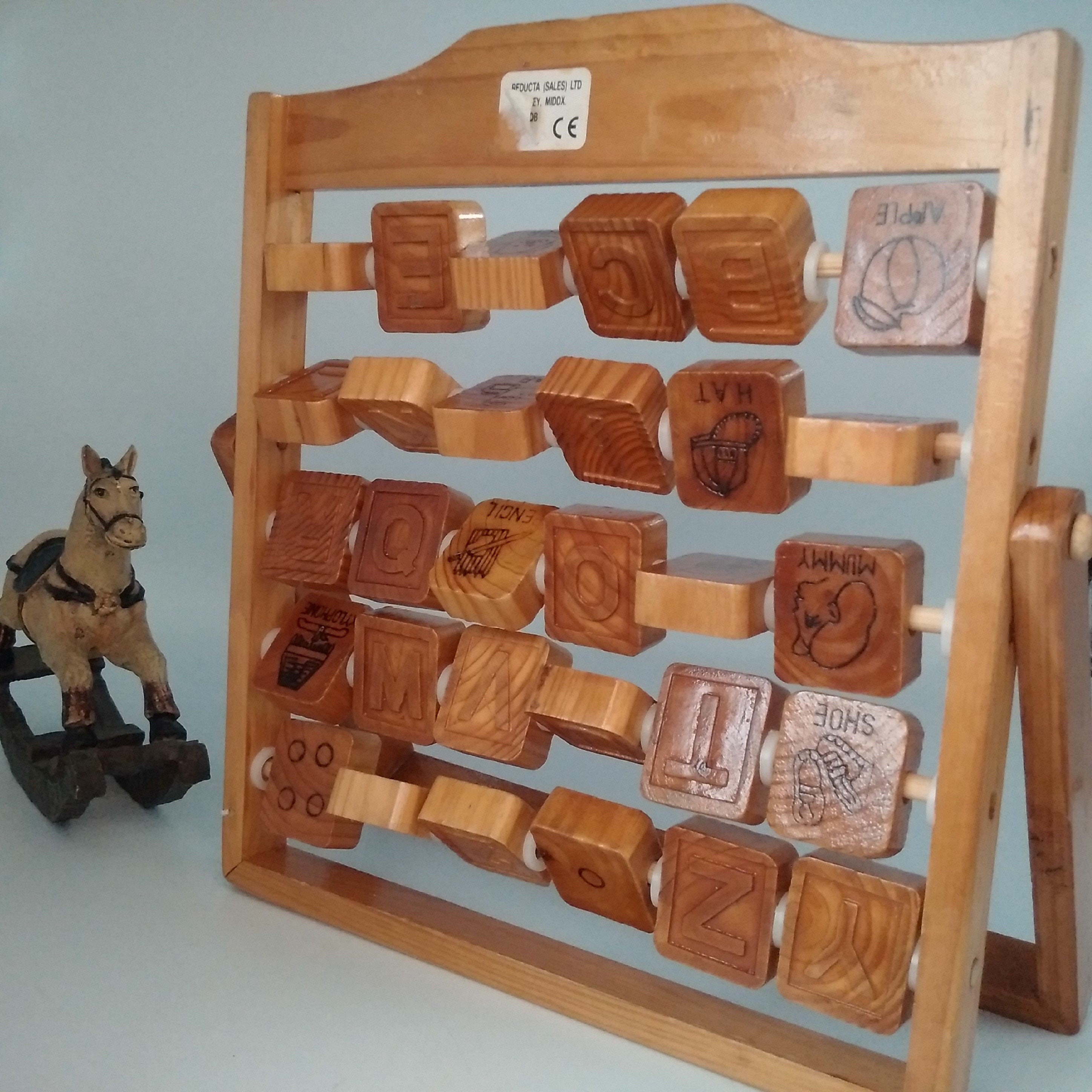 Vintage English Wooden Block Alphabet Stand / Perfect Prop for - Etsy