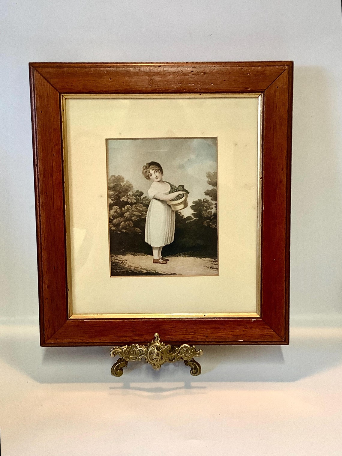 A Charming Framed Print “the Father’s Darling” by Irish Artist Adam ...