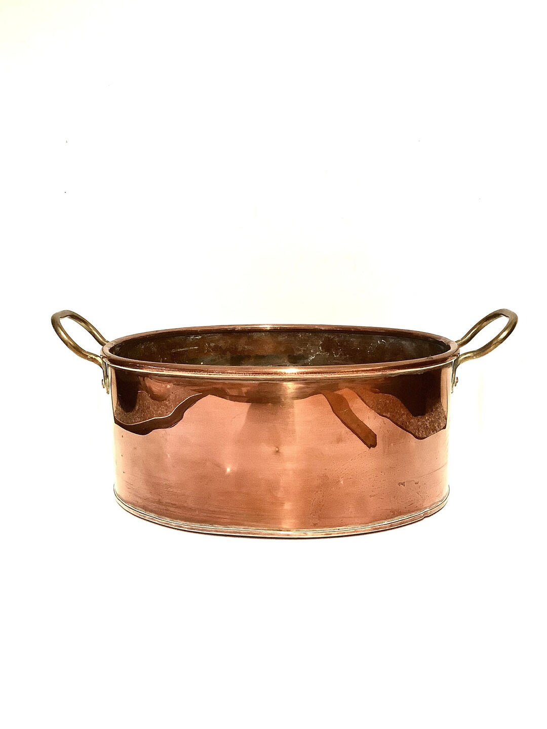 Antique Copper Pan With Brass Handles Made in England in the 19th ...