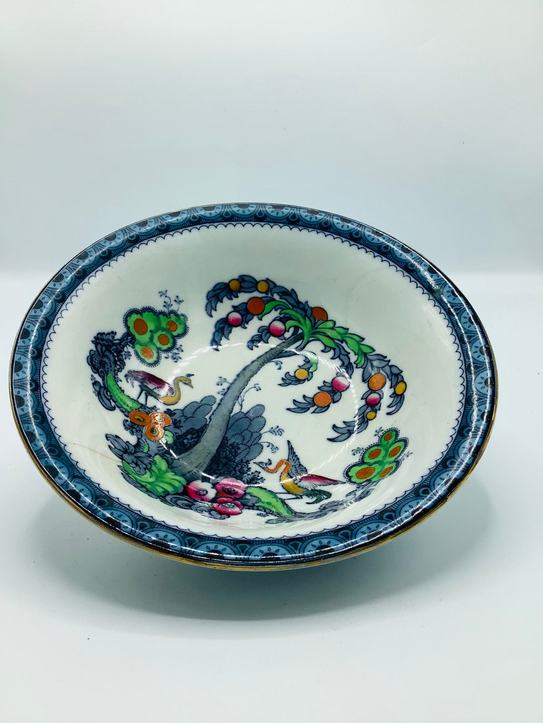19th Century Staffordshire Bowl With Staple Repair / Losol of England ...