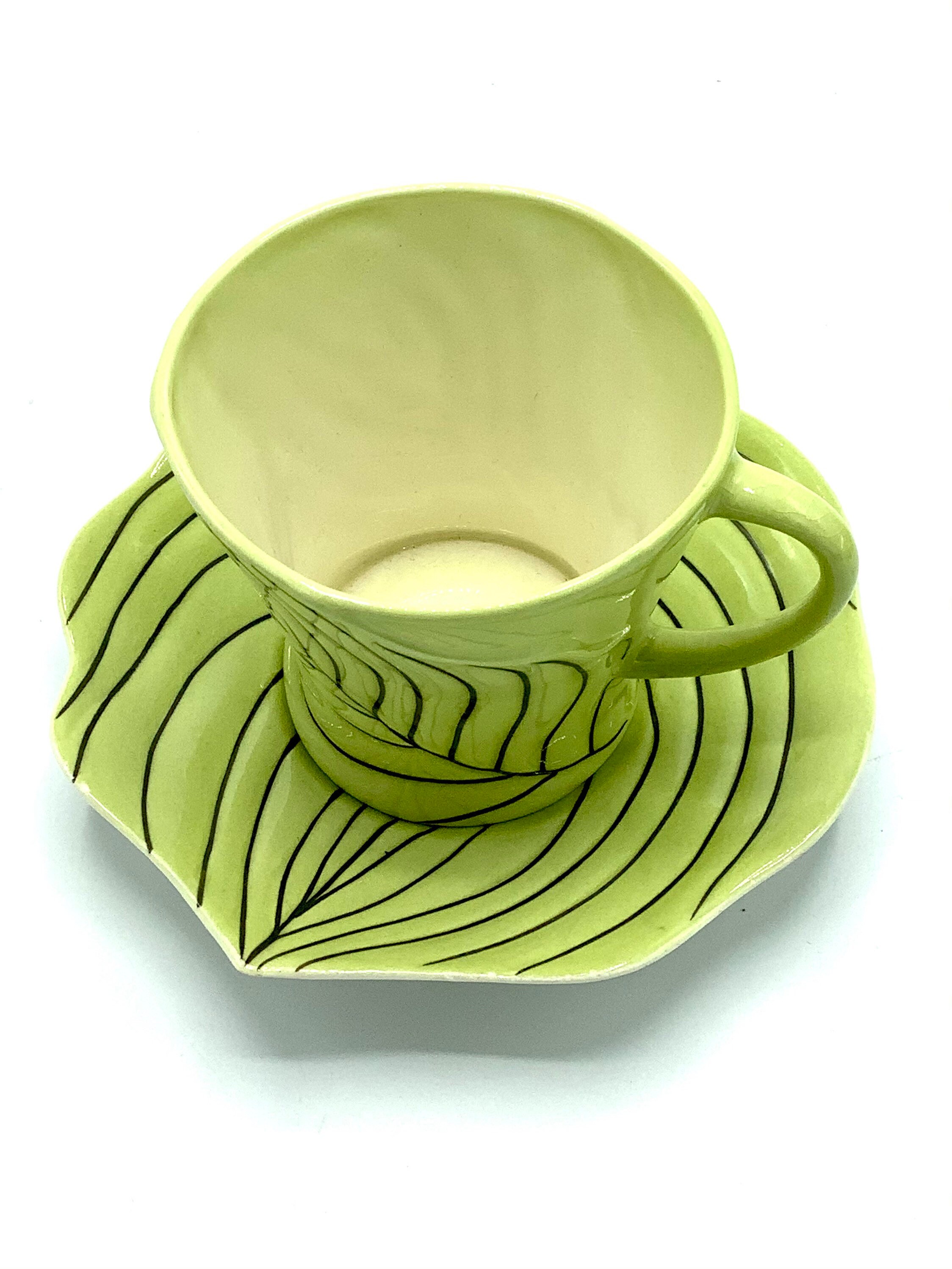 Art Deco 1930’s Carlton Ware Hand Painted Leaf-pattern Tea Cup & Saucer ...