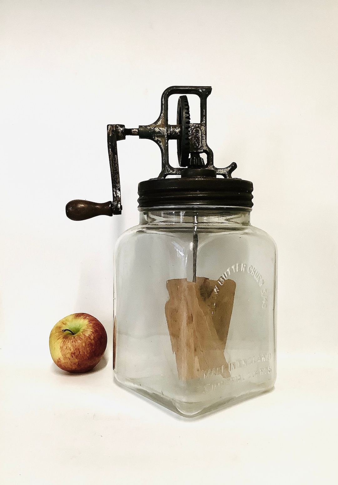 Hand-crank Butter Churn “BLOW” Brand Made in England With 3 Quarts ...