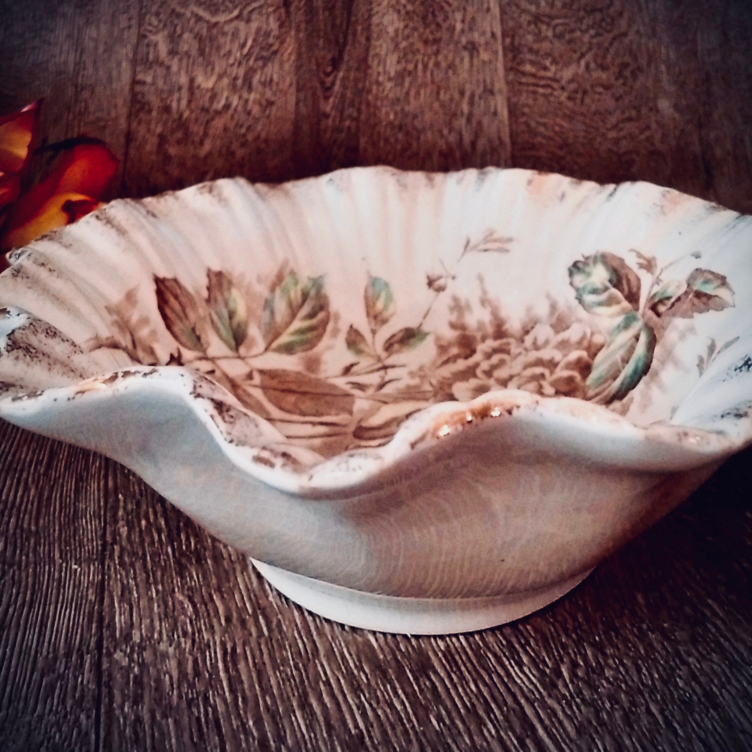 Over 130 Years Old Dunn Bennett & Co. Burslem “the Rose” Pattern Bowl ...