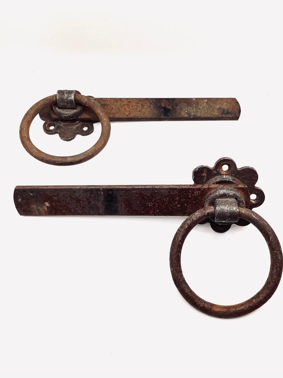 Magnificent Antique Set of Iron Ring-pull Door Handles / Medieval ...