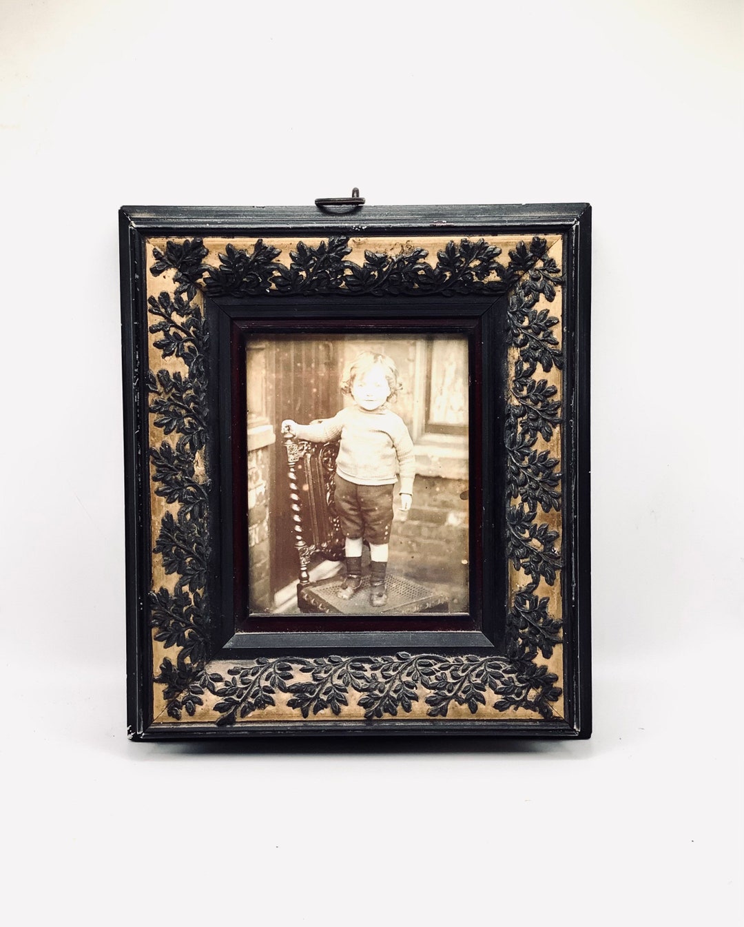Victorian Photo Frame With Picture of Young Boy Behind Glass / Antique ...
