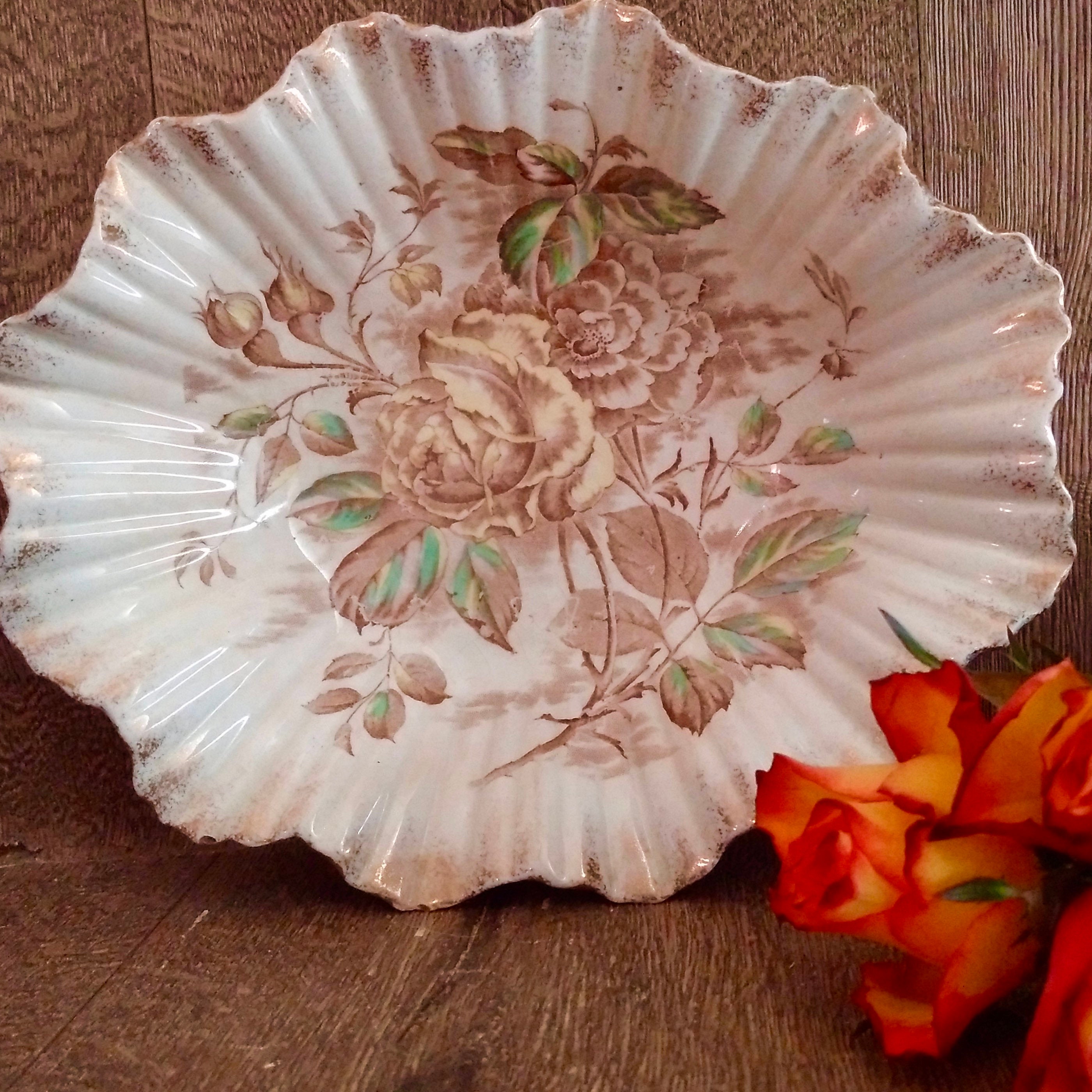 Over 130 Years Old Dunn Bennett & Co. Burslem “the Rose” Pattern Bowl ...