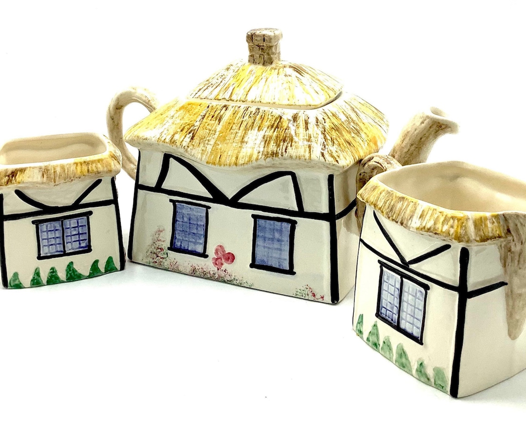 Very Rare & Superb Sylvac “TUDOR COTTAGE” Tea Set (design No. 5672 ...