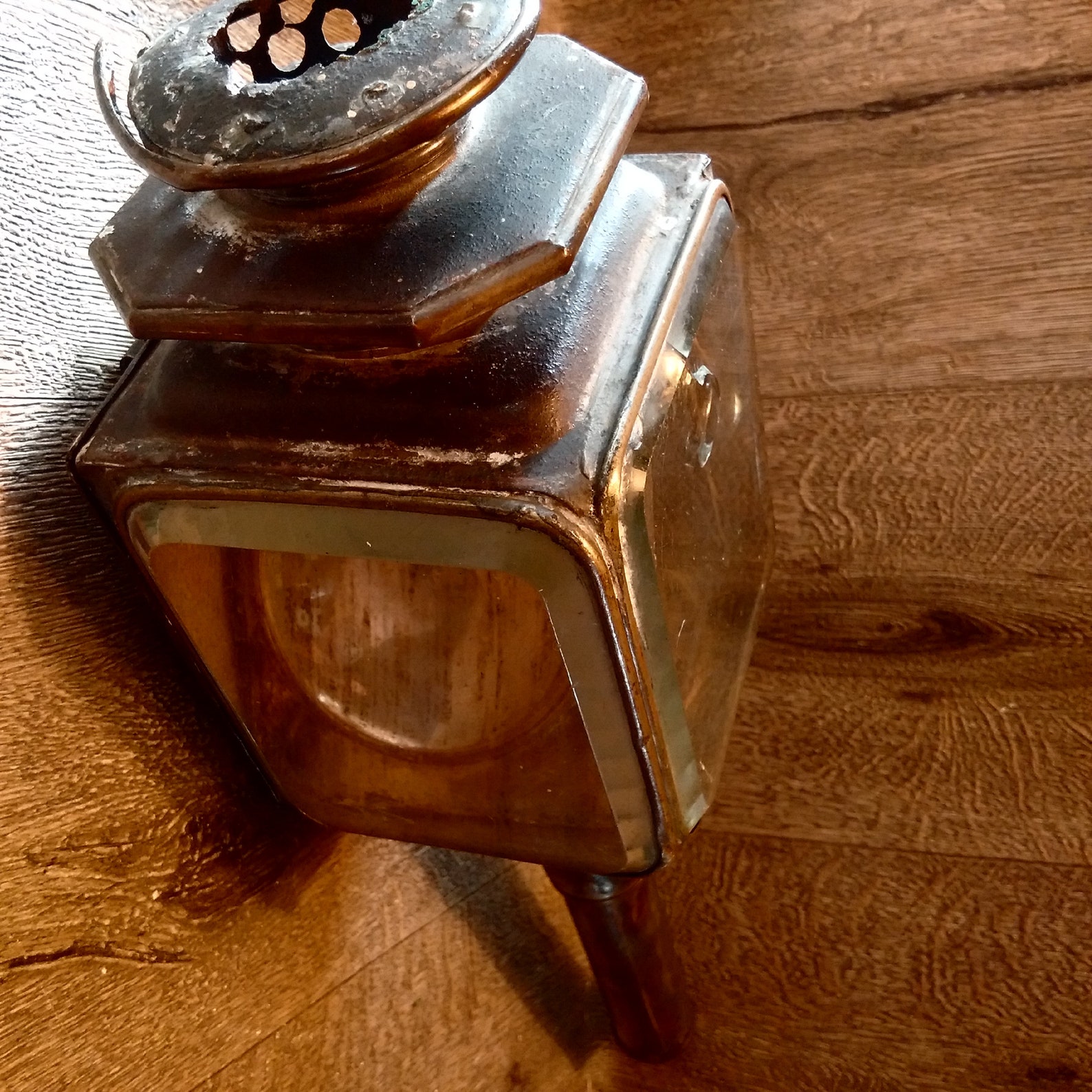EDWARDIAN ENGLISH COACH Lamp // Old Metal & Glass Large Carriage Light ...