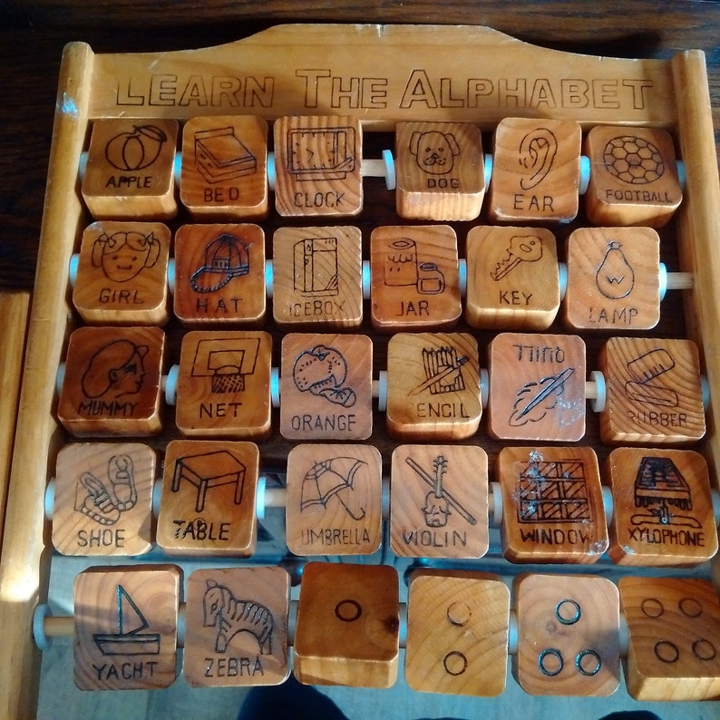 Vintage English Wooden Block Alphabet Stand / Perfect Prop for - Etsy