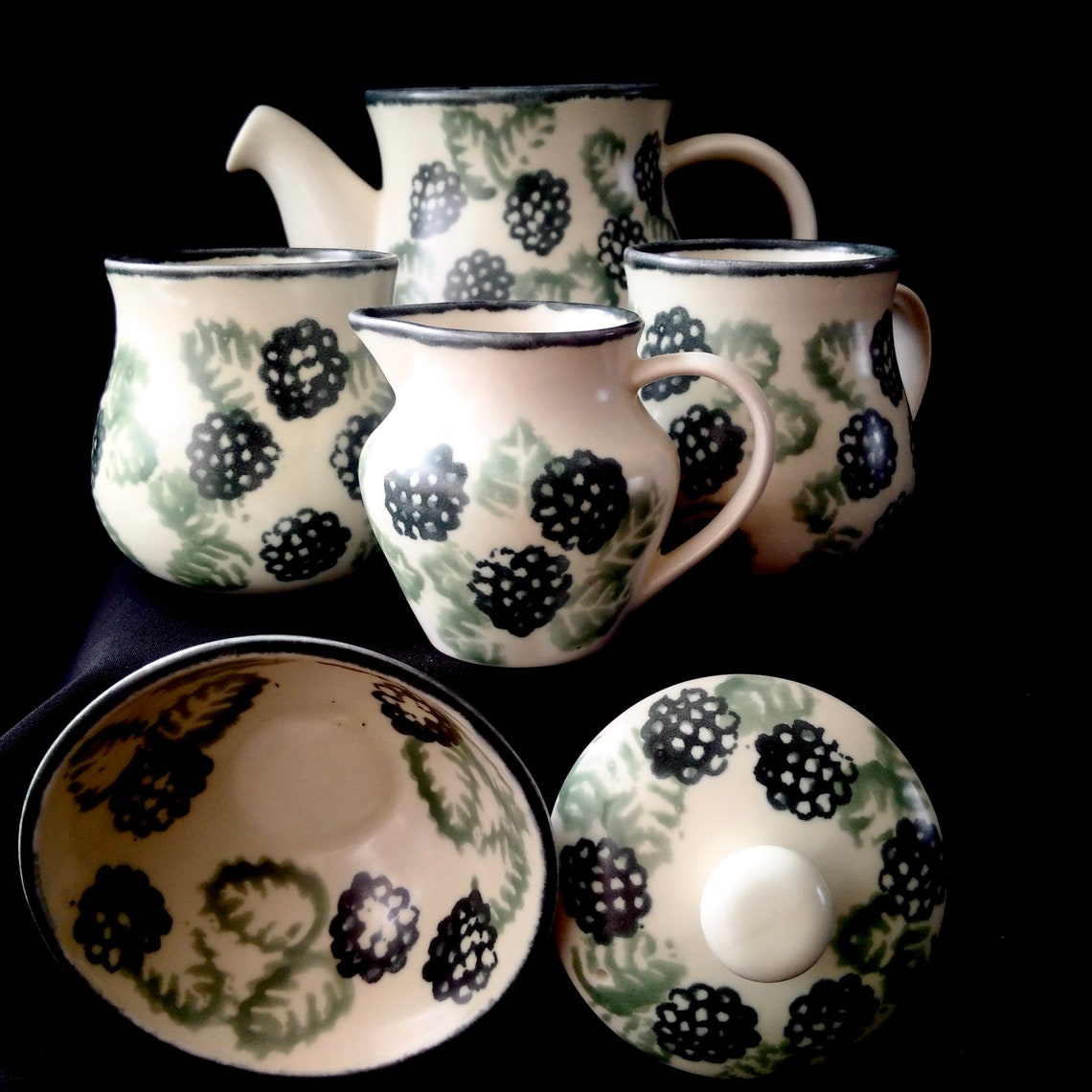 PERFECT English Hand-made 5 Piece Bramble Berry Tea Set by | Etsy